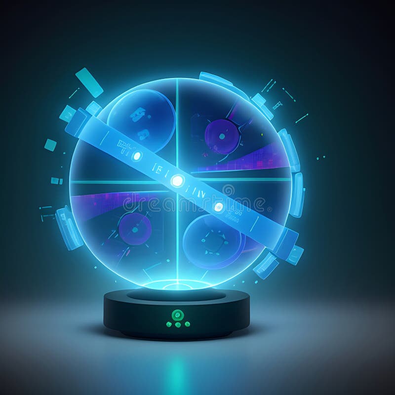 Futuristic Holographic Interface with Radiant Elements Stock Image ...