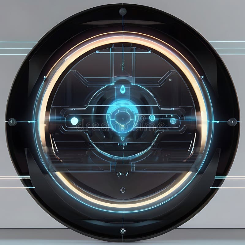 Futuristic Holographic Interface with Radiant Elements Stock Image ...