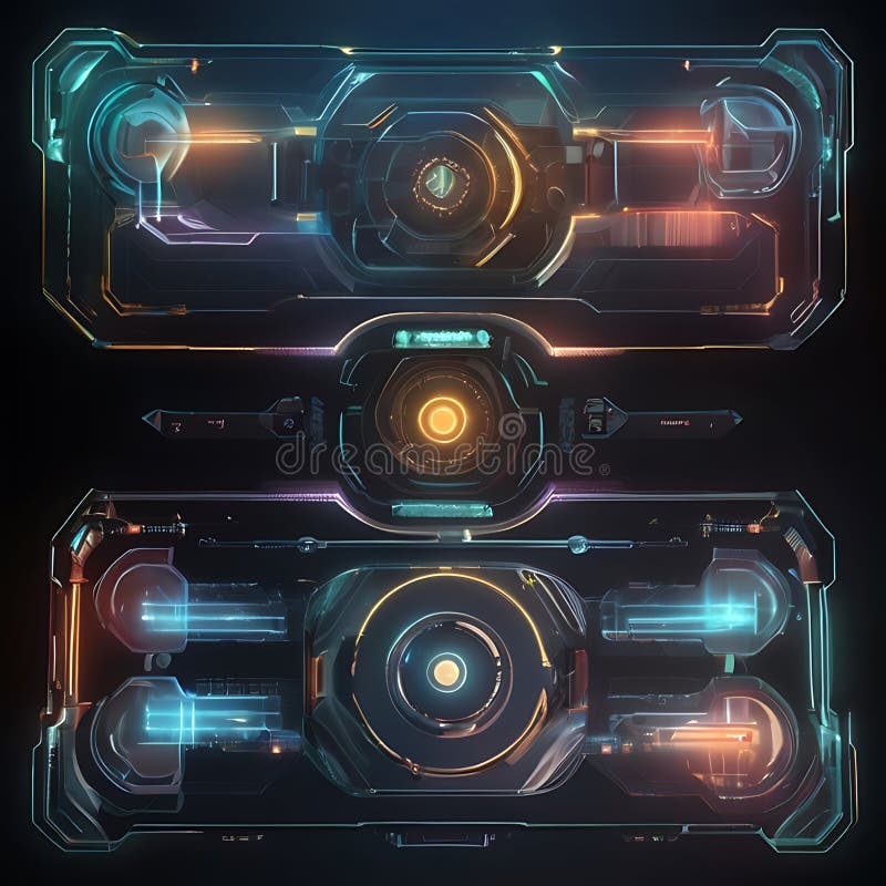 Futuristic Holographic Interface with Radiant Elements Stock Image ...