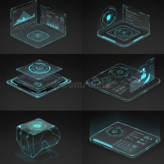 Futuristic Holographic Interfaces Showcase Data Visualization and ...