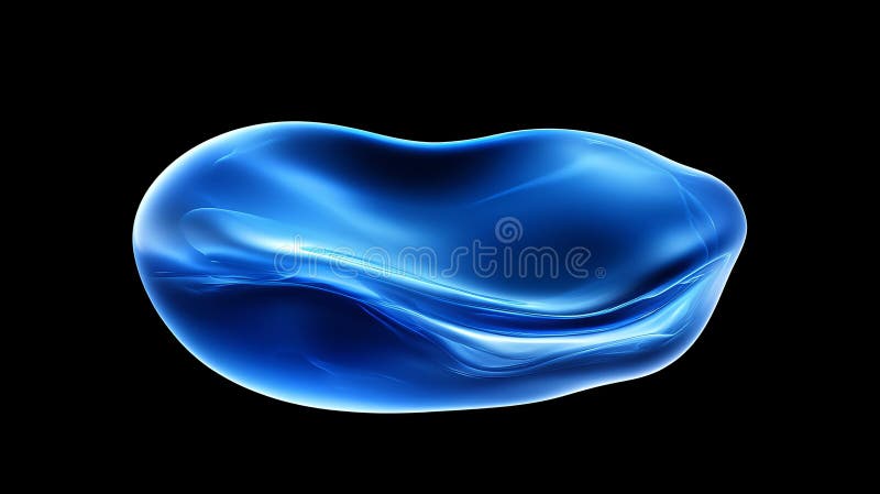 Futuristic Holographic Liquid Blob Shape Floating on a Dark Background ...