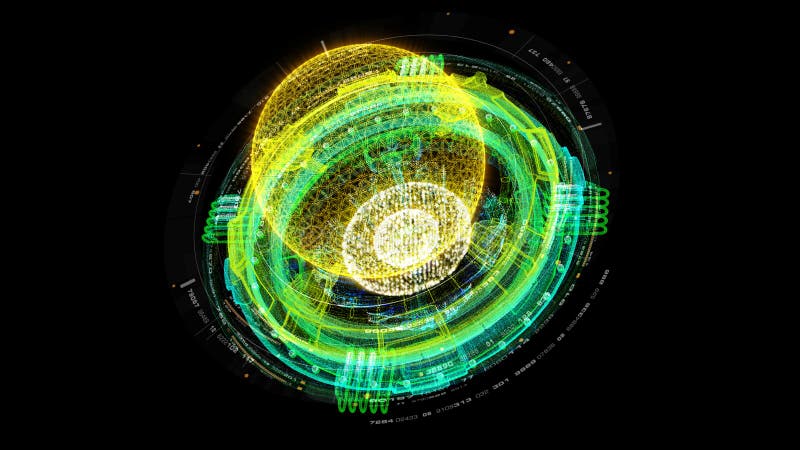 Futuristic Holographic Nuclear Fusion Particles Simulation Stock ...