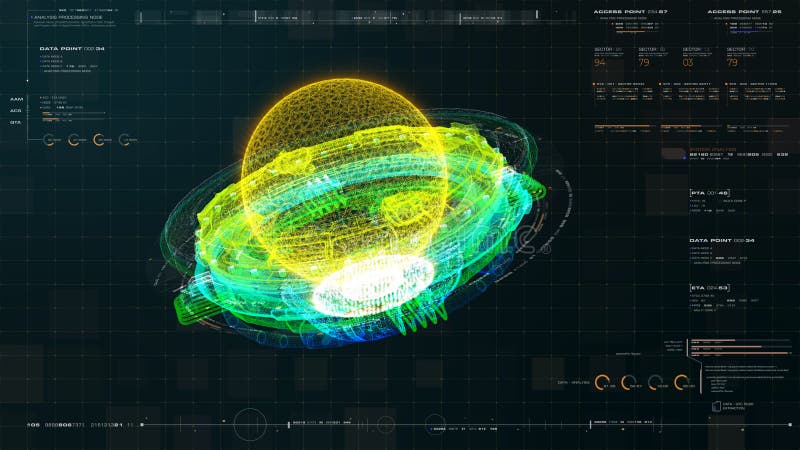 Futuristic Holographic Nuclear Fusion Particles Simulation Stock ...
