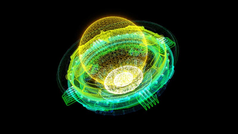 Futuristic Holographic Nuclear Fusion Particles Simulation Stock ...