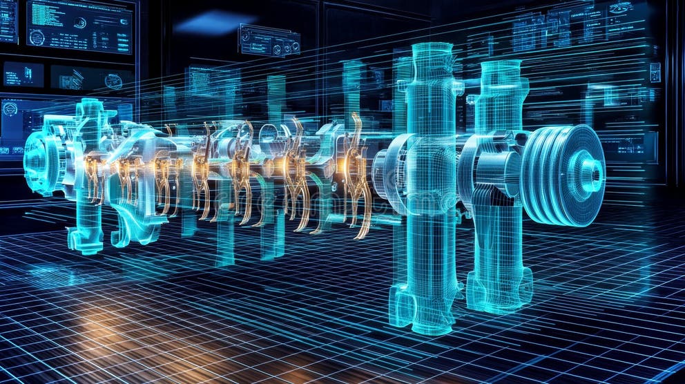 Futuristic Holographic Rendering of a Combustion Engine with a Focus on ...