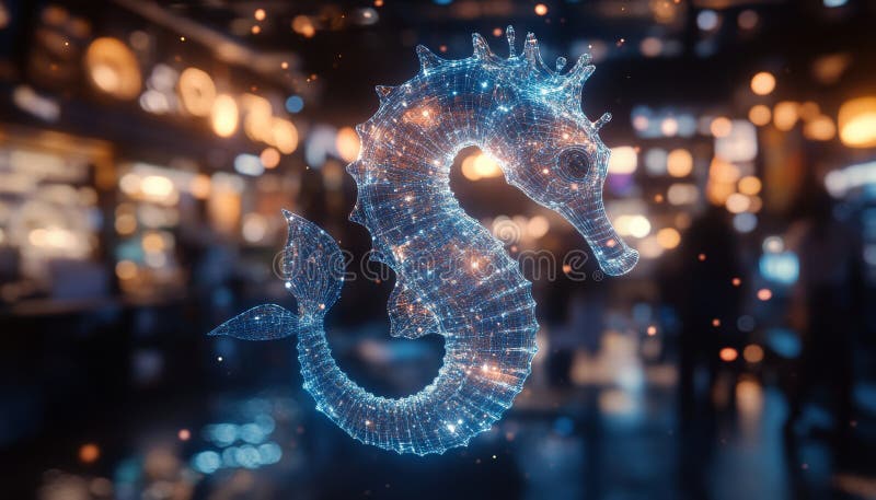 Futuristic Holographic Seahorse a Representation of Modern Computer ...