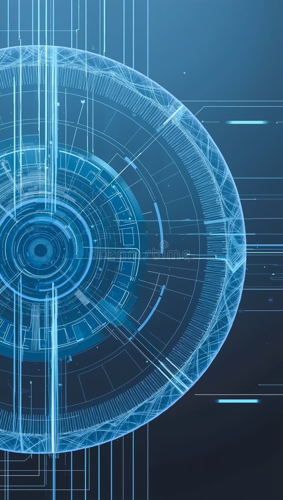 Futuristic Holographic Sphere Interface with Digital Circuit Pattern ...