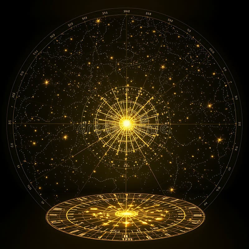 A Futuristic Holographic Star Map Projected in a Dark Room Stock ...