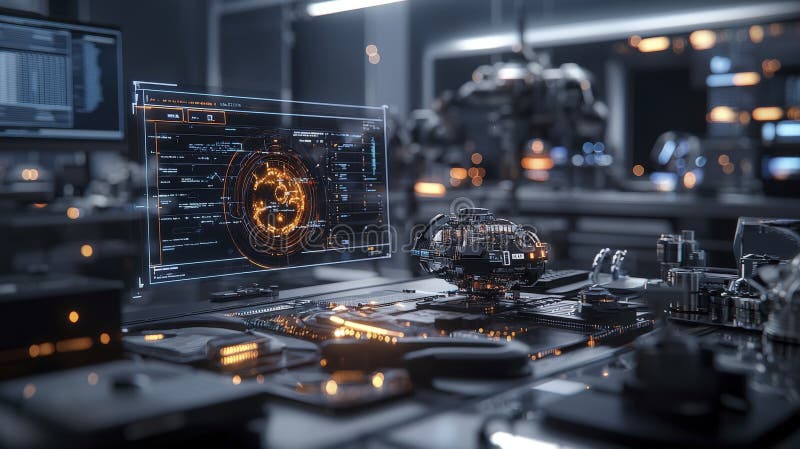 Futuristic Holographic Technology Lab Innovative Solutions High-tech ...