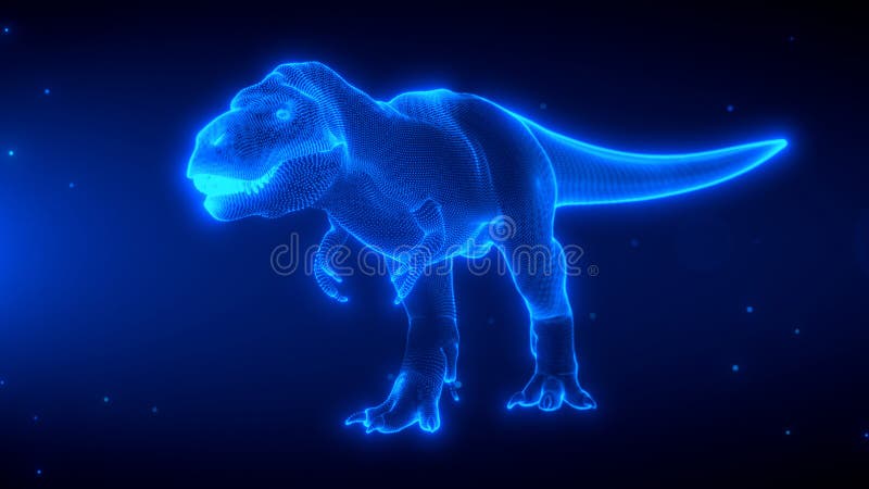 Futuristic Holographic Tyrannosaurus Rex 3D Digital Visualization Stock ...
