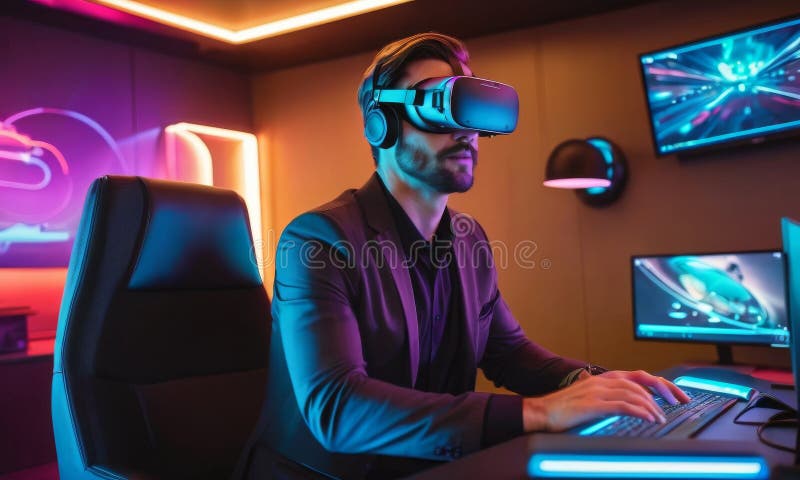 Futuristic Home Entertainment Setup Stock Illustration - Illustration ...