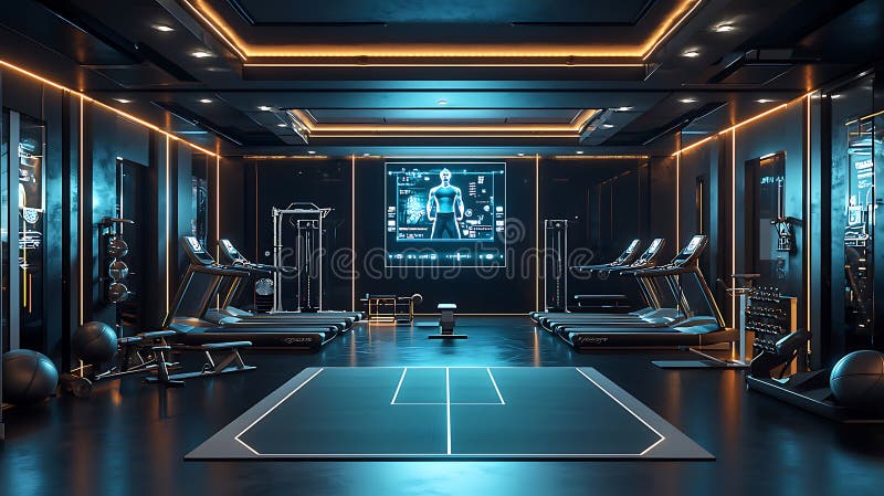 Futuristic Home Gym with Advanced Equipment for Multi Sport Training ...