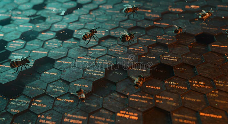 Cybernetic Hive stock photo. Image of data, glowing - 372913380