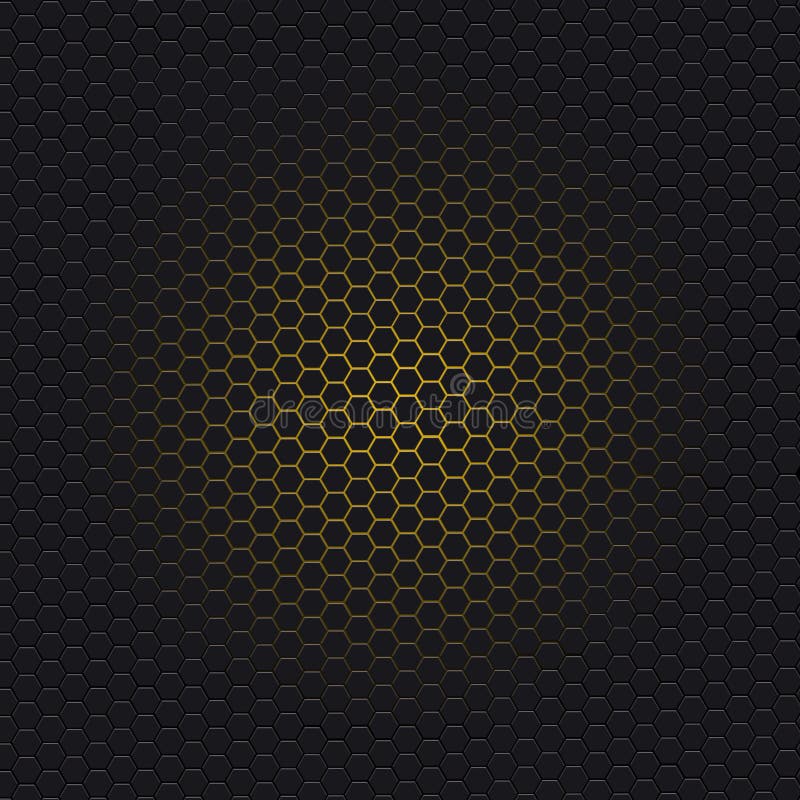 Futuristic Honeycomb Texture with Yellow Glow Light Stock Photo - Image ...