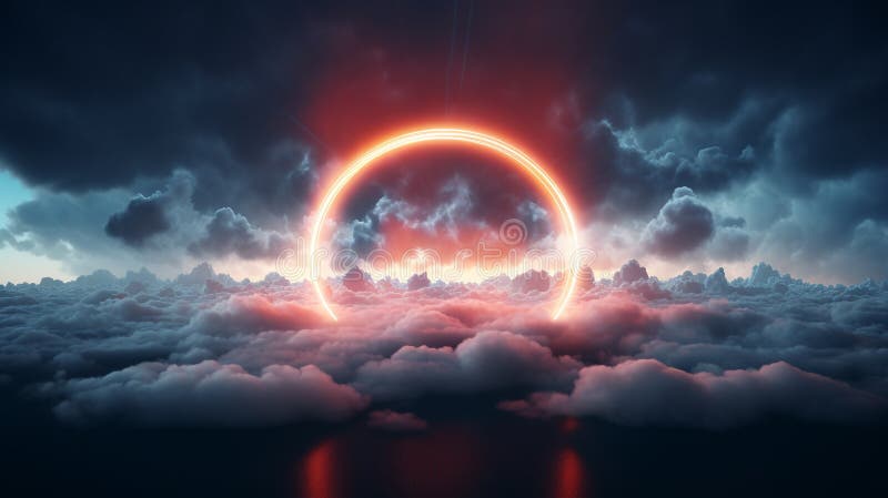 Futuristic Horizon Background with Circle Shape. Genarative AI Stock ...