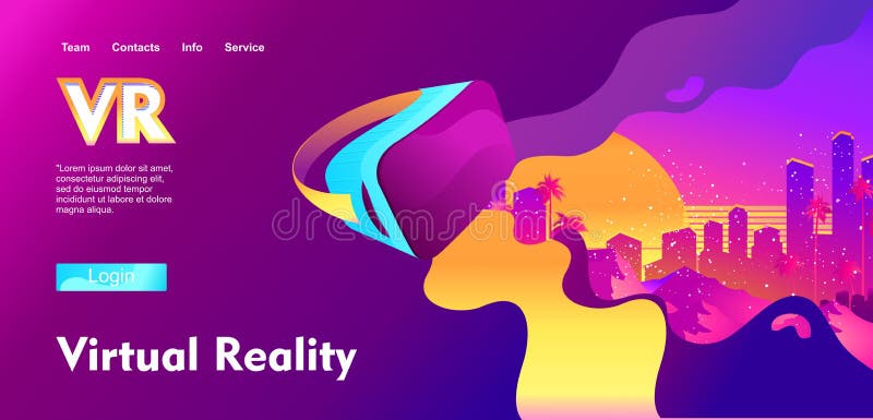 Futuristic Horizontal Banner Virtual Reality Stock Vector ...