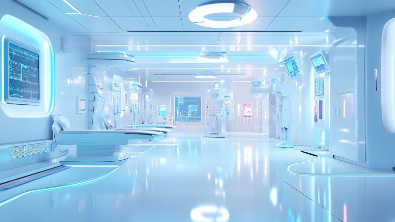 A Futuristic Hospital Environment Stock Illustration - Illustration of ...