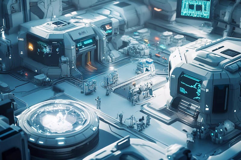 Futuristic Hospital Interior with Advanced Technology and Sterile ...