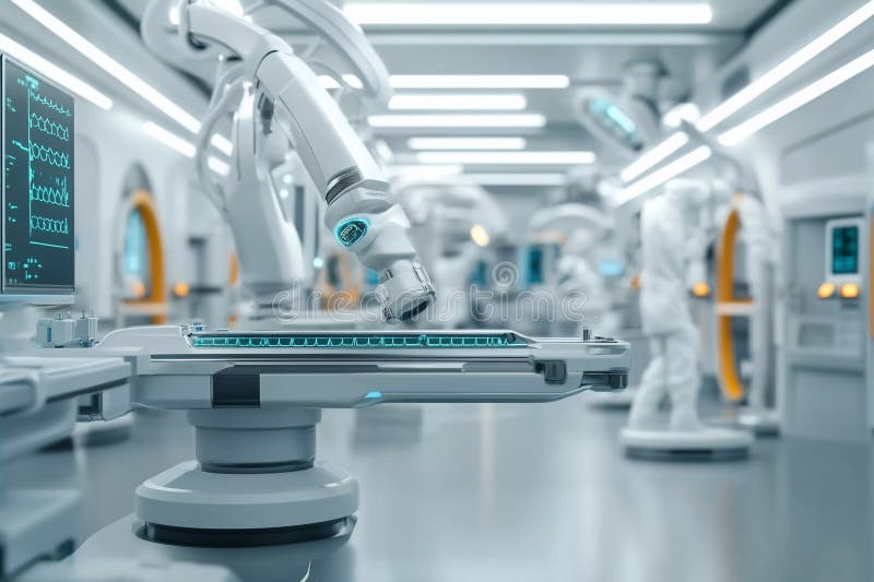 Futuristic Hospital Interior with Advanced Technology and Sterile ...
