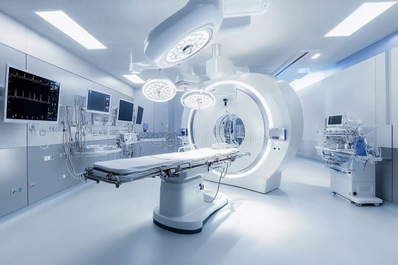 Futuristic Hospital Interior with Advanced Technology and Sterile ...