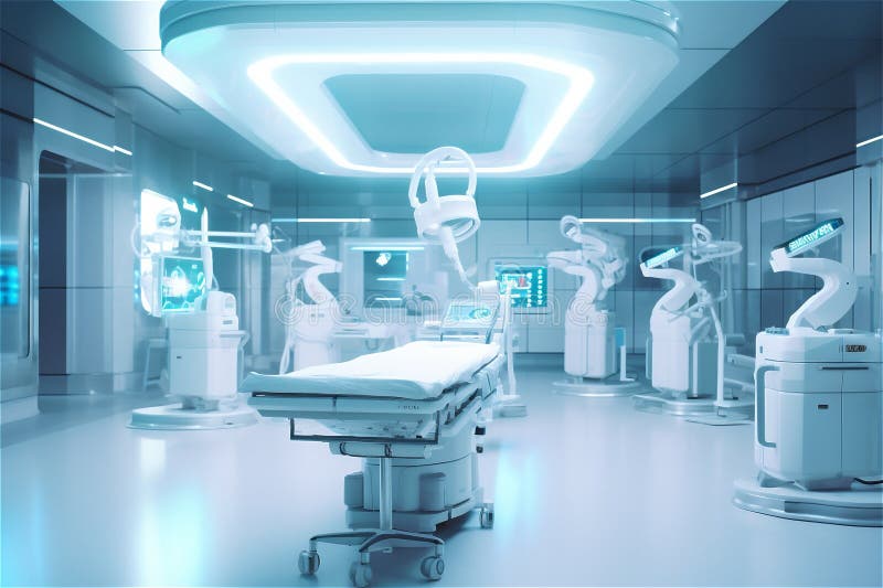 Futuristic Hospital or Laboratory. Generative AI Stock Illustration ...
