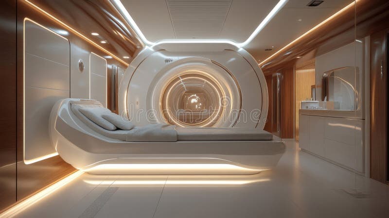 Futuristic Hospital Room with Advanced Medical Scan Technology Stock ...