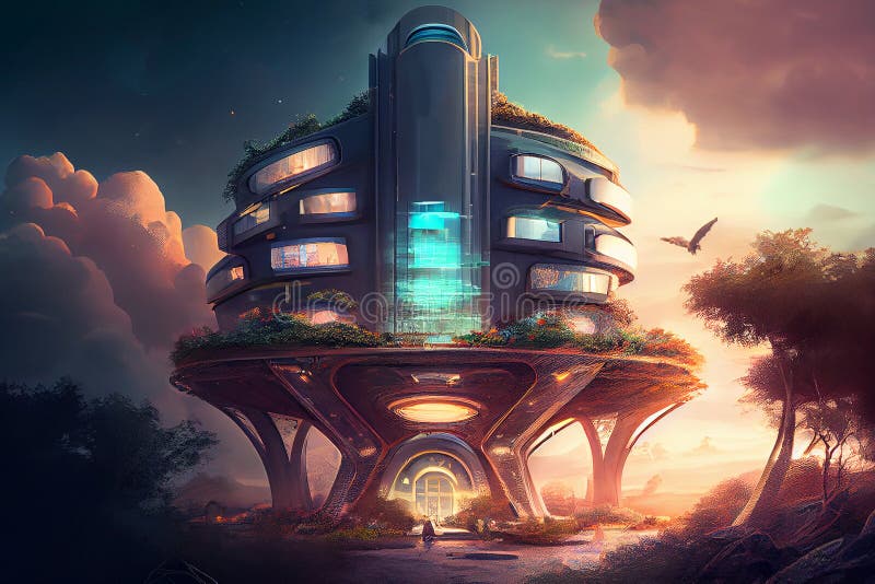 A Futuristic Hotel Building with Sleek, Modern Design, Generative Ai ... A Futuristic Hotel Building with Sleek, Modern Design, Generative Ai ...
