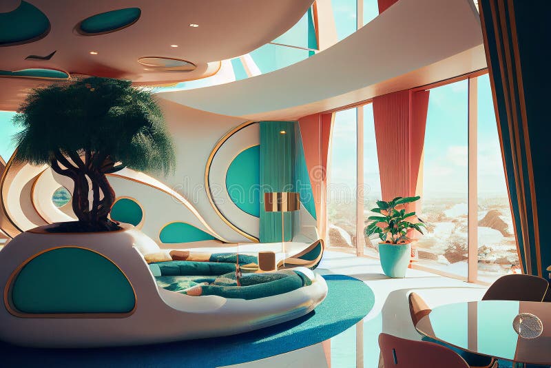 A Futuristic Hotel Interior, Featuring Modern and Innovative Design ...
