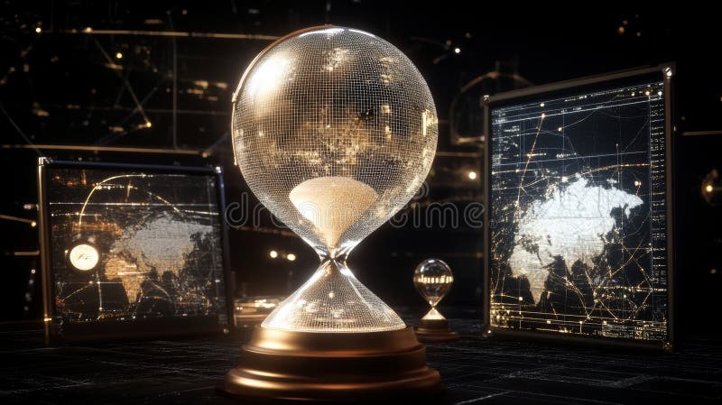 A Futuristic Hourglass Container is Depicted in Three Views Against a ...