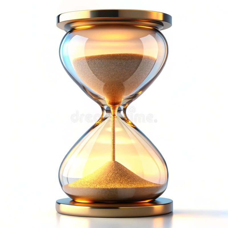 Floating Glowing Hourglass with Animated Sand Flow Stock Illustration ...