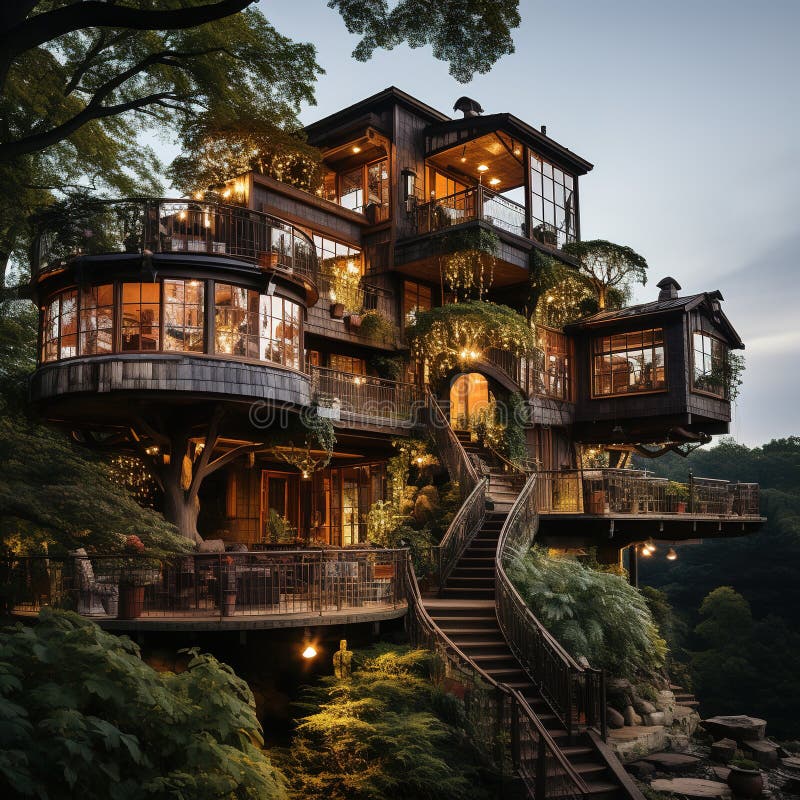 Treehouse Style Stock Illustrations – 589 Treehouse Style Stock ...