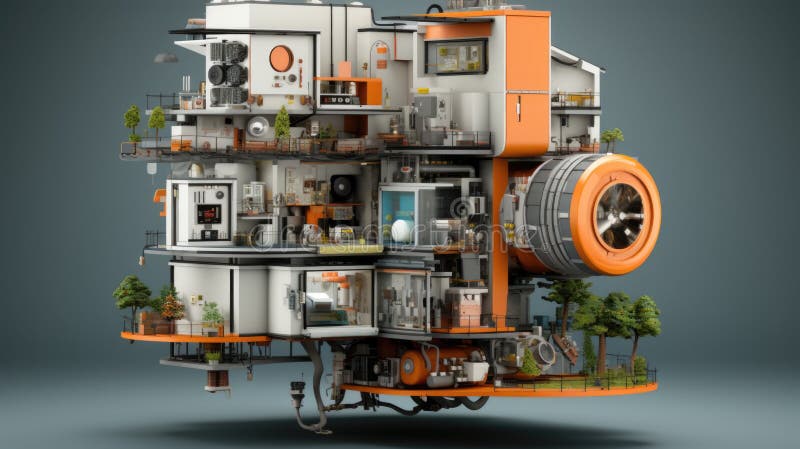 A Futuristic House Made of Various Types of Objects. Generative AI ...
