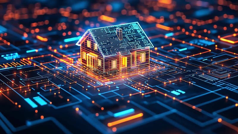 Digital House Concept Showcasing Smart Technology Integration in Modern ...