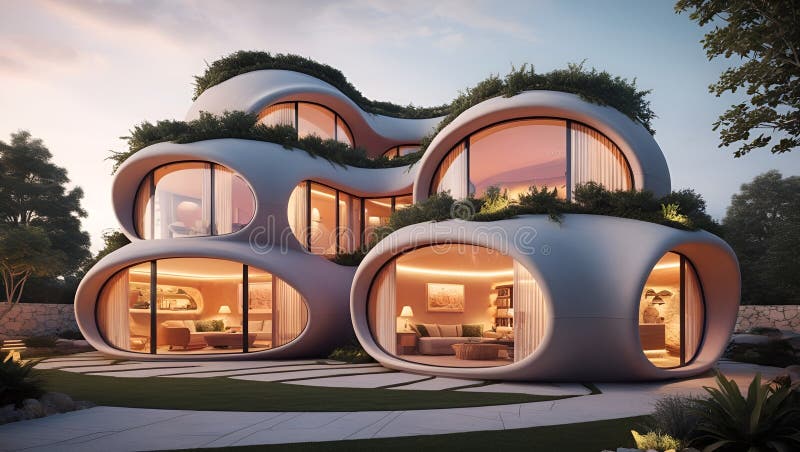 Futuristic Interior Featuring Smooth Curved Structures Minimalist ...