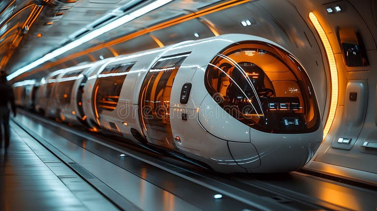 Futuristic Hover Vehicle Engages in Dynamic Transportation Activity ...