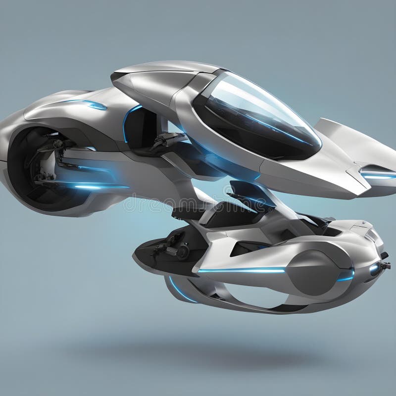 A Futuristic Hoverbike Featuring Sleek Lines and Advanced Anti-gravity ...