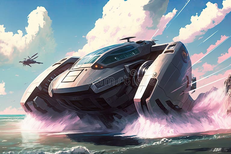 Futuristic Hovercraft Stock Illustrations – 785 Futuristic Hovercraft ...
