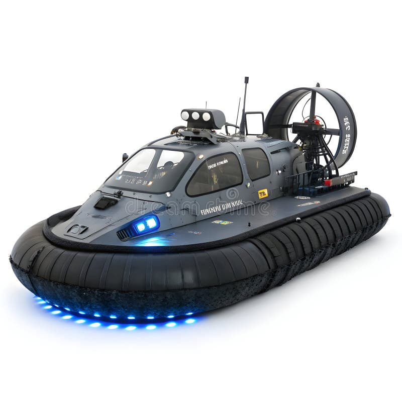 Futuristic Hovercraft Isolated on White Stock Illustration ...