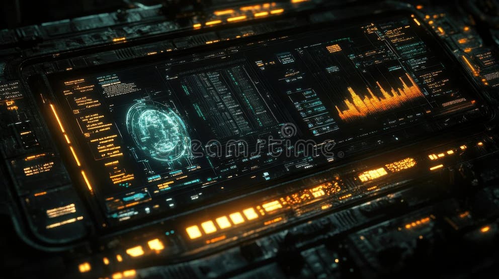 Futuristic HUD, Data Visualization Stock Image - Image of cyberpunk ...