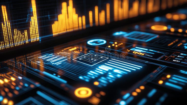 Futuristic HUD Display Analyzing Brainwave Data Visualization, Immersed ...