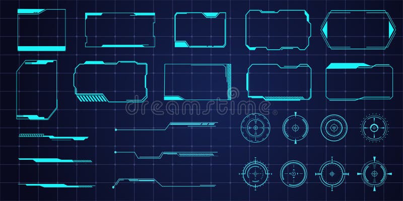 Futuristic HUD Frames, Borders Text Box Game Menu Ui Panel. Line Tech ...