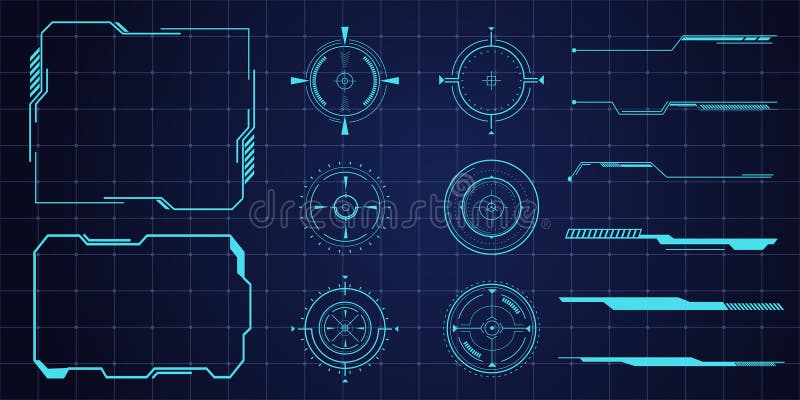 Futuristic HUD Frames, Borders Text Box Target Game Menu Ui Panel. Line ...