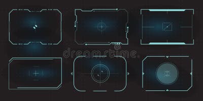 Futuristic HUD Frames for Target Screen and Border Aim Control Panel ...