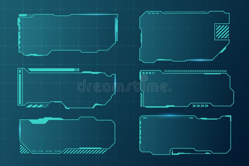 Futuristic HUD Frames. User Interface Elements, Border Aim Control ...