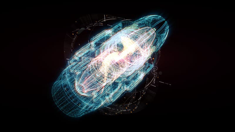 Futuristic HUD Holographic Electromagnetic Machine Stock Illustration ...