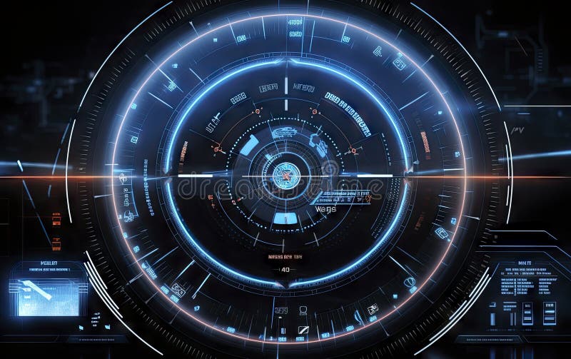 Futuristic HUD Interface on Dark Background. Technology Concept Stock ...
