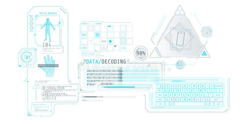 Futuristic HUD Interface for Entering and Decoding Personal Data. Stock ...