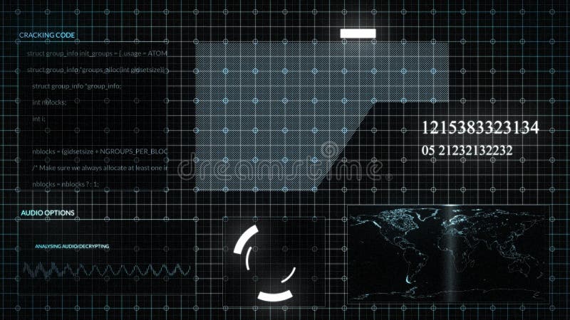 Futuristic HUD Interface with Gird Line Head Up Display with Digital ...