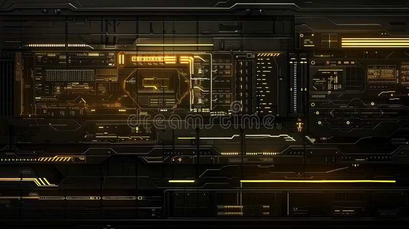 Futuristic HUD Interface Panel - Hi-Tech Circuit Board Texture Stock ...