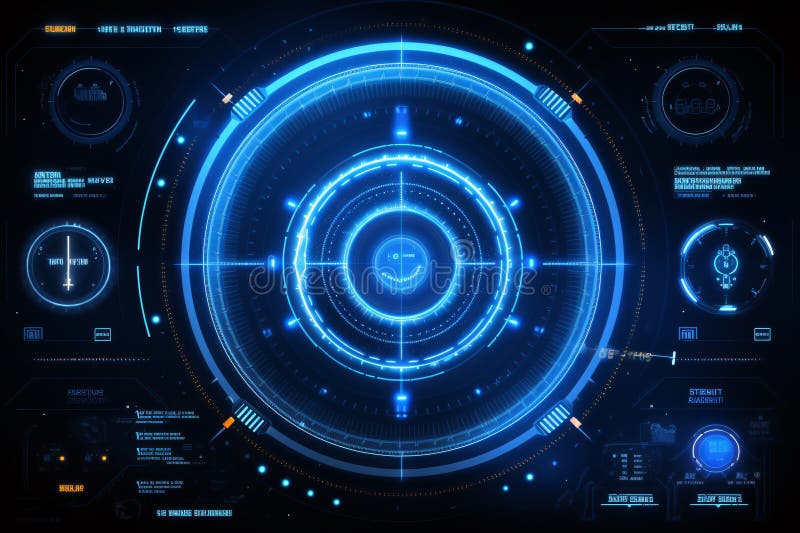 Futuristic HUD Interface: Technology Background with Data and Radar ...